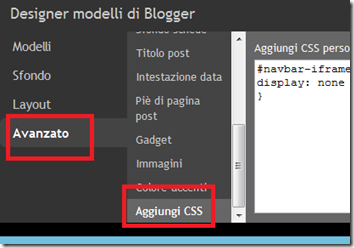 Inserire codice CSS nelle diverse tipologie di template di Blogger
